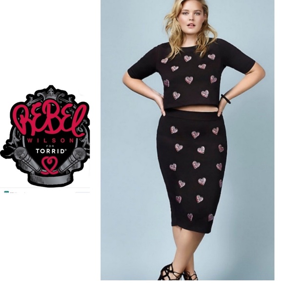 torrid | Dresses | Rebel Wilson For Torrid 2pc Rebel Love Hearts Skirt ...